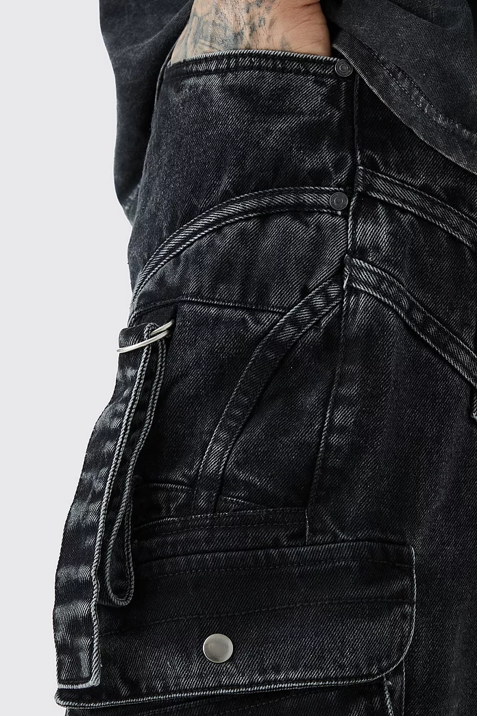 Tall Baggy Rigid Strap And Buckle Detail Jeans | boohooMAN USA Tall Baggy Rigid Strap And Buckle Detail Jeans | boohooMAN USA